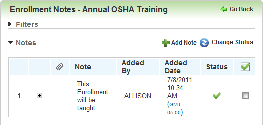 Adding Enrollment Notes