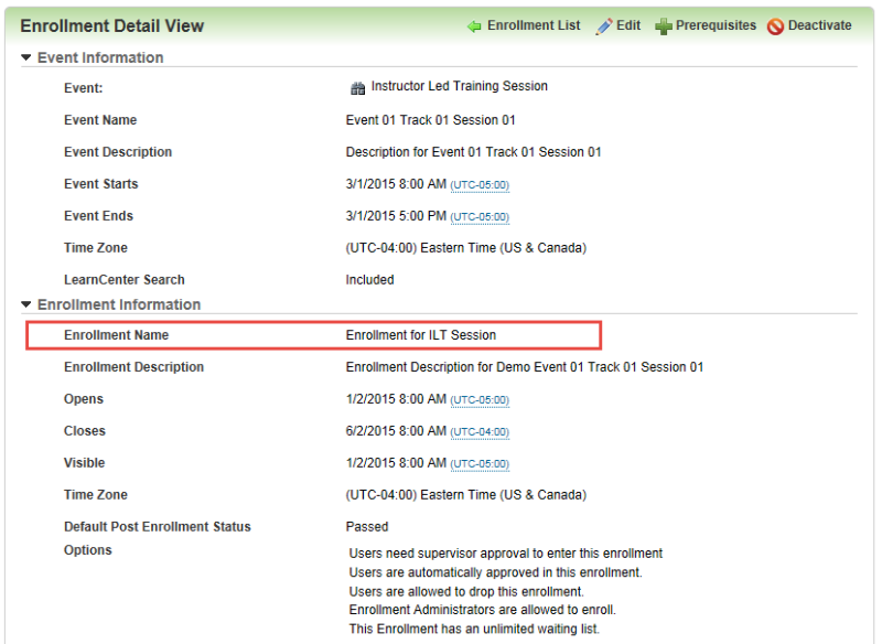 Enrollment User Data Requirements