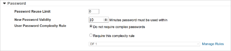 Password Reuse Limit and Complexity