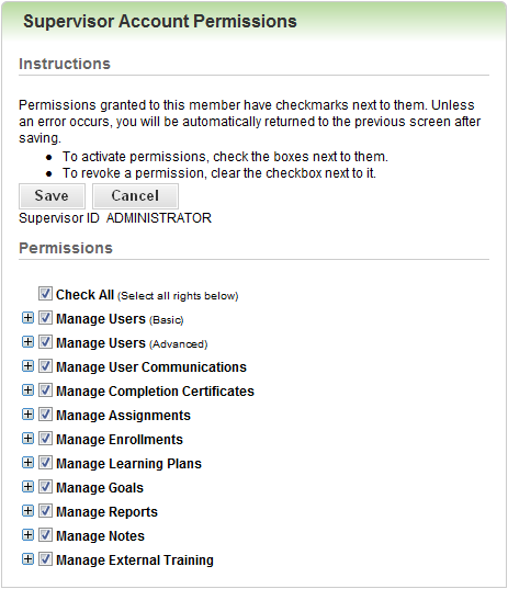 Supervisor Permissions
